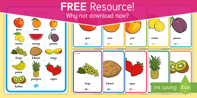 FREE! - Fruit lesson A4 Display Posters Te Reo Mãori | ECE | Twinkl