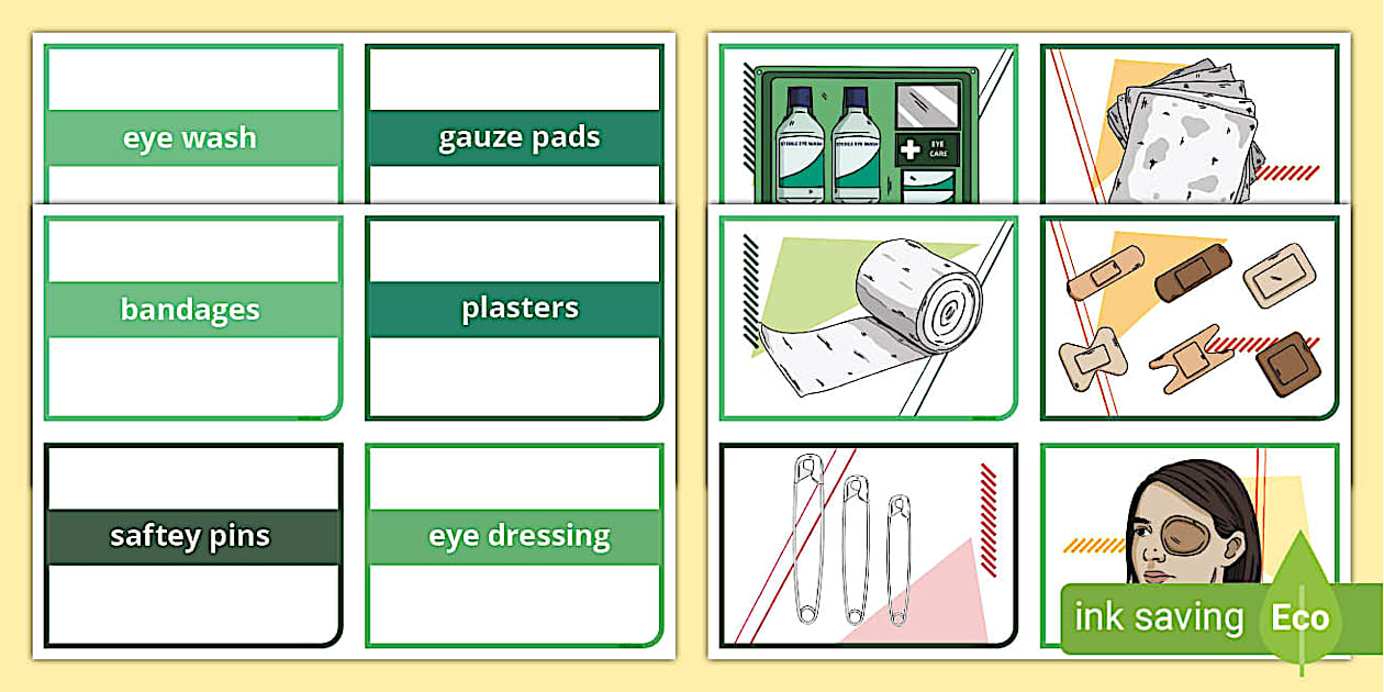 Older Learners: First Aid Vocabulary Cards (teacher made)