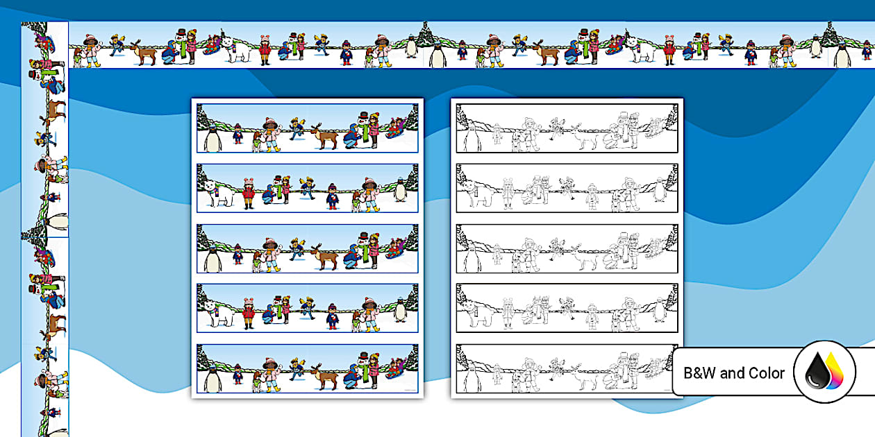 Winter Bulletin Board Borders | Winter Wonderland | Twinkl