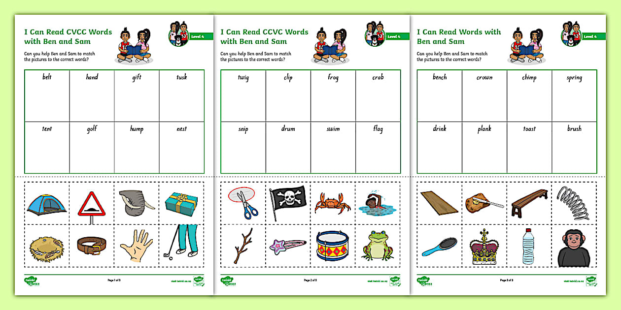 Level 4 Phonics: I Can Read with Ben and Sam - Twinkl