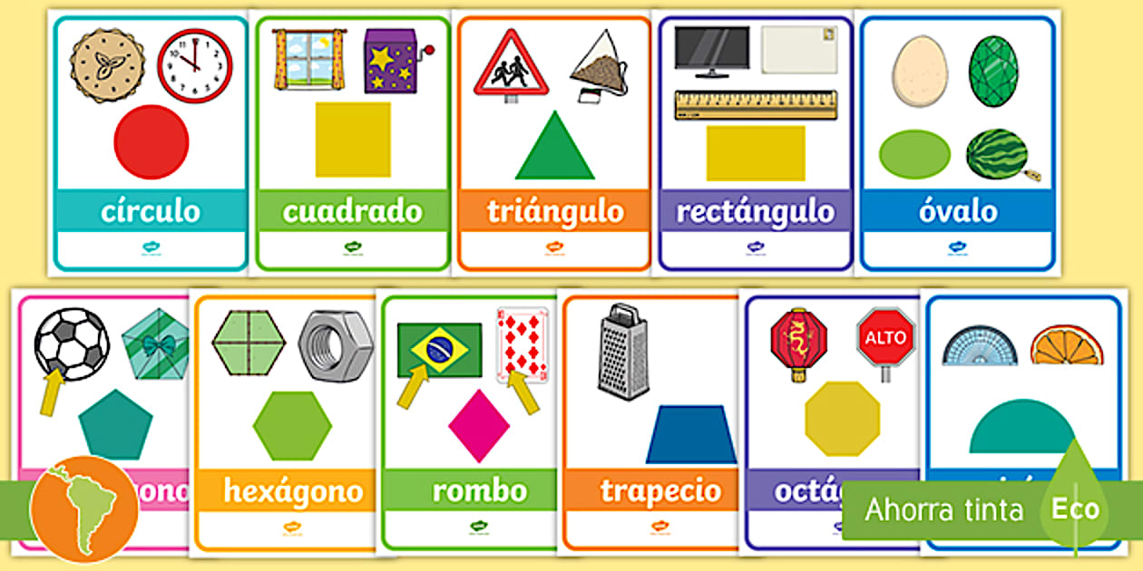 Carteles: Figuras geométricas en la vida cotidiana - Twinkl