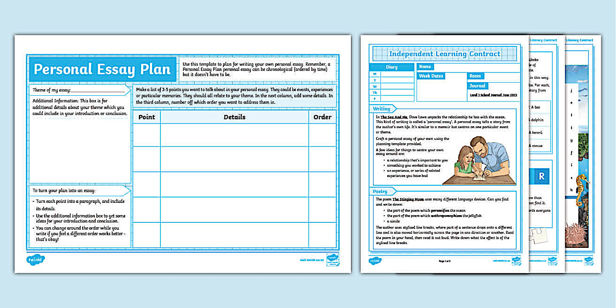 Level 3 June 2023 Independent Literacy Contract - Twinkl
