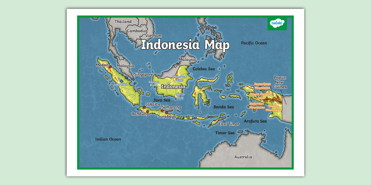 KS2 Indonesia Display Map - Geography (teacher made)