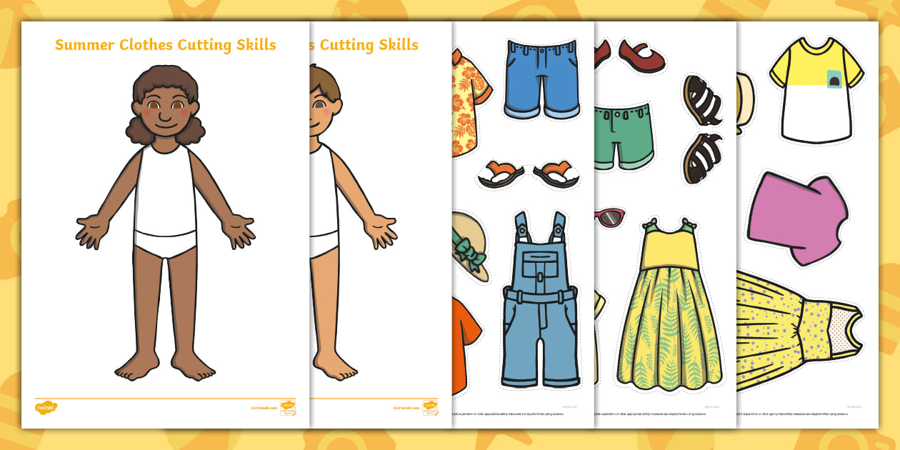 Summer Clothes Cutting Skills Activity | Twinkl - Twinkl