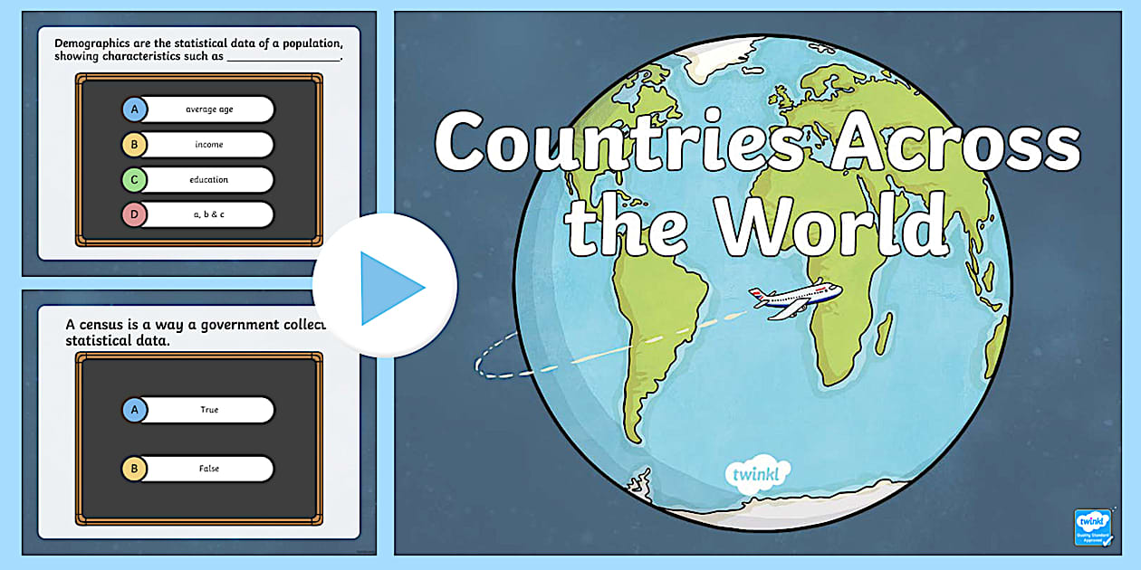 World Map Quiz - Countries around the World - Twinkl
