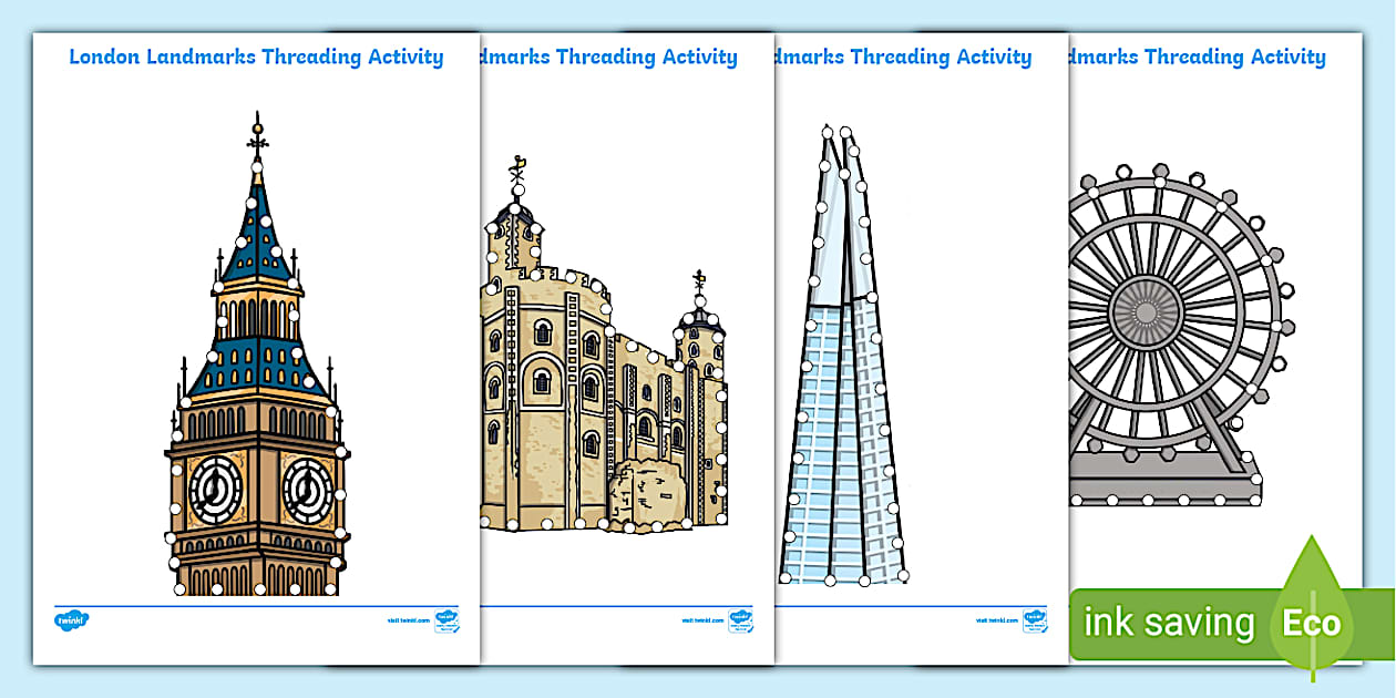 London Landmarks Threading Activity (teacher made) - Twinkl