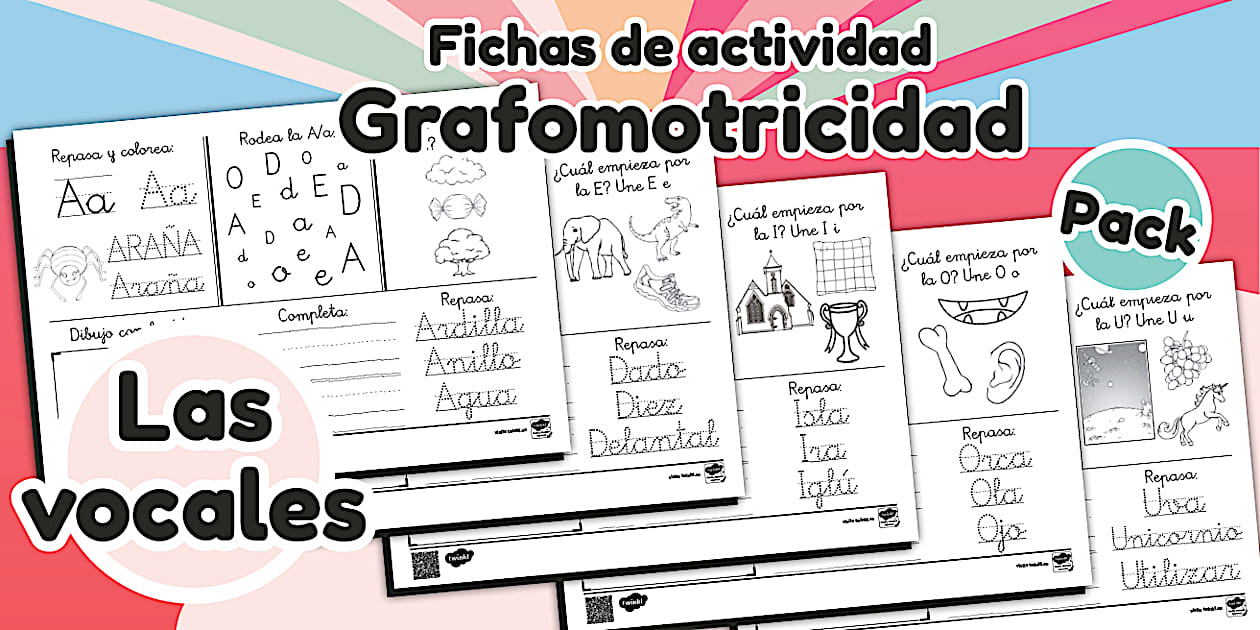 Pack de Grafomotricidad: Las vocales - Lenguaje de Educación Infantil