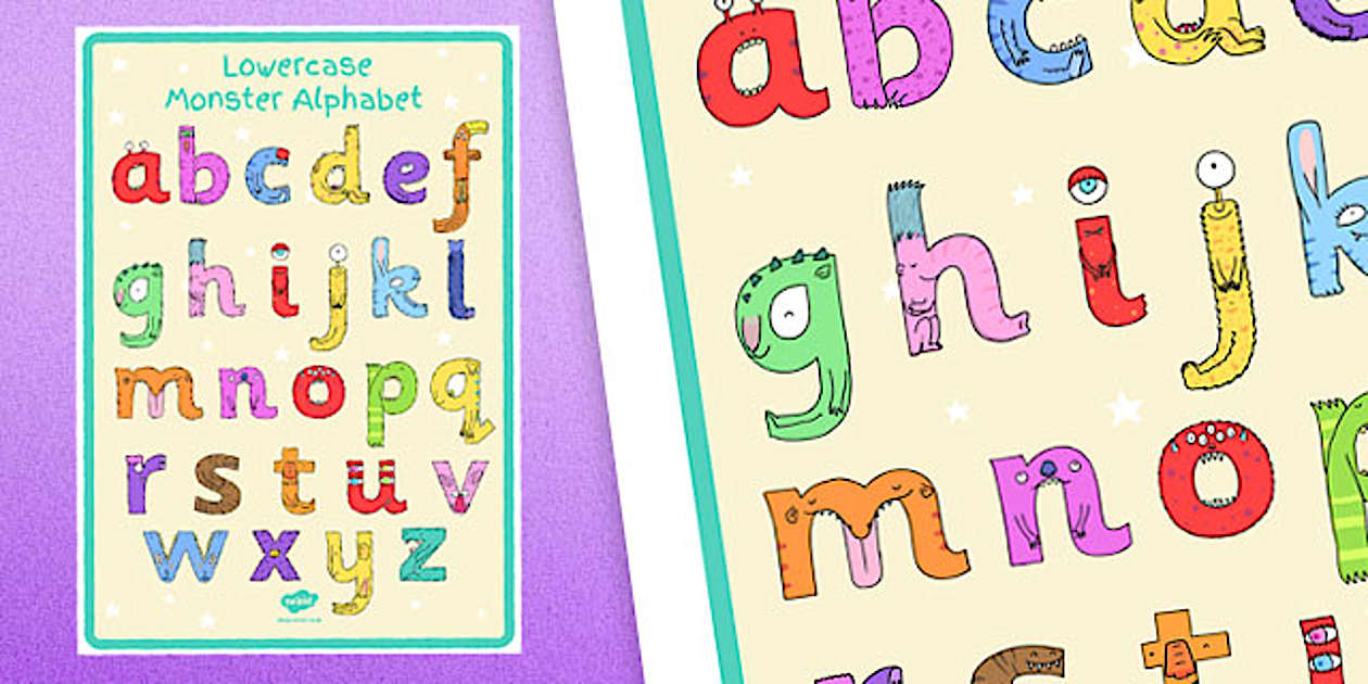 Lower-Case Monster Alphabet Large Display Poster - Twinkl
