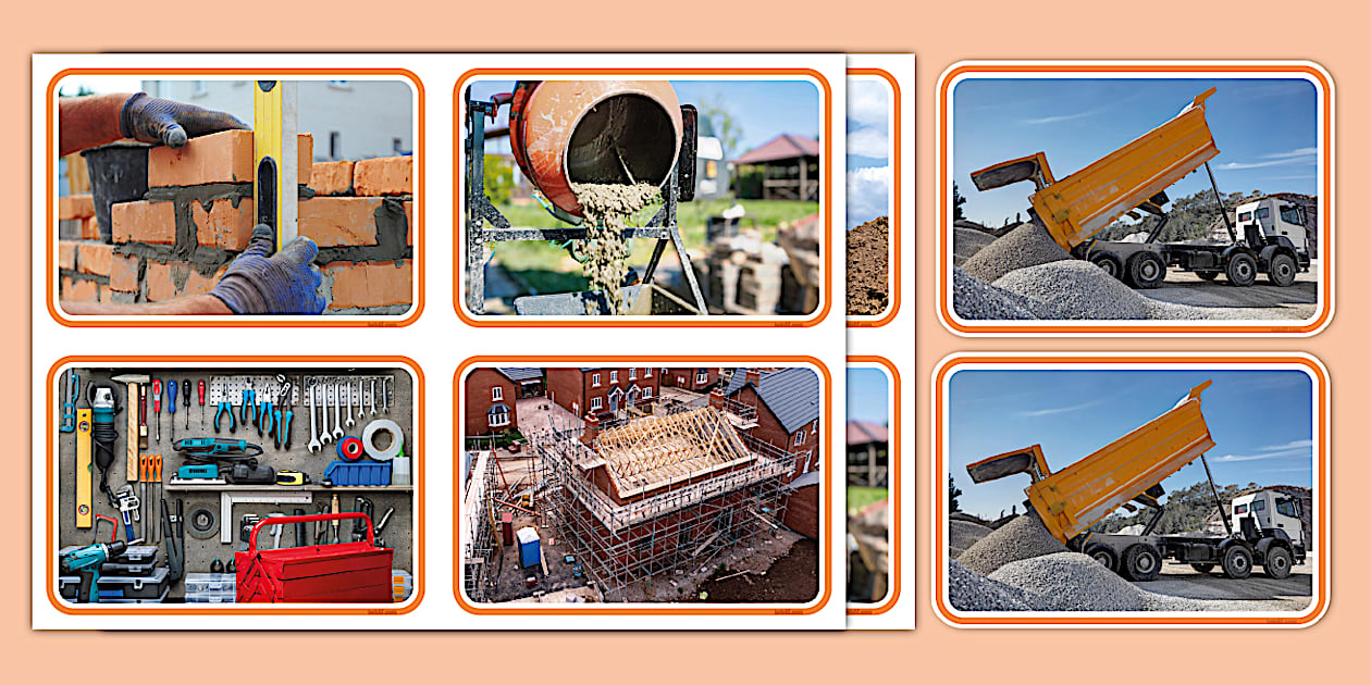 Building and Construction Matching Pairs Game | Twinkl