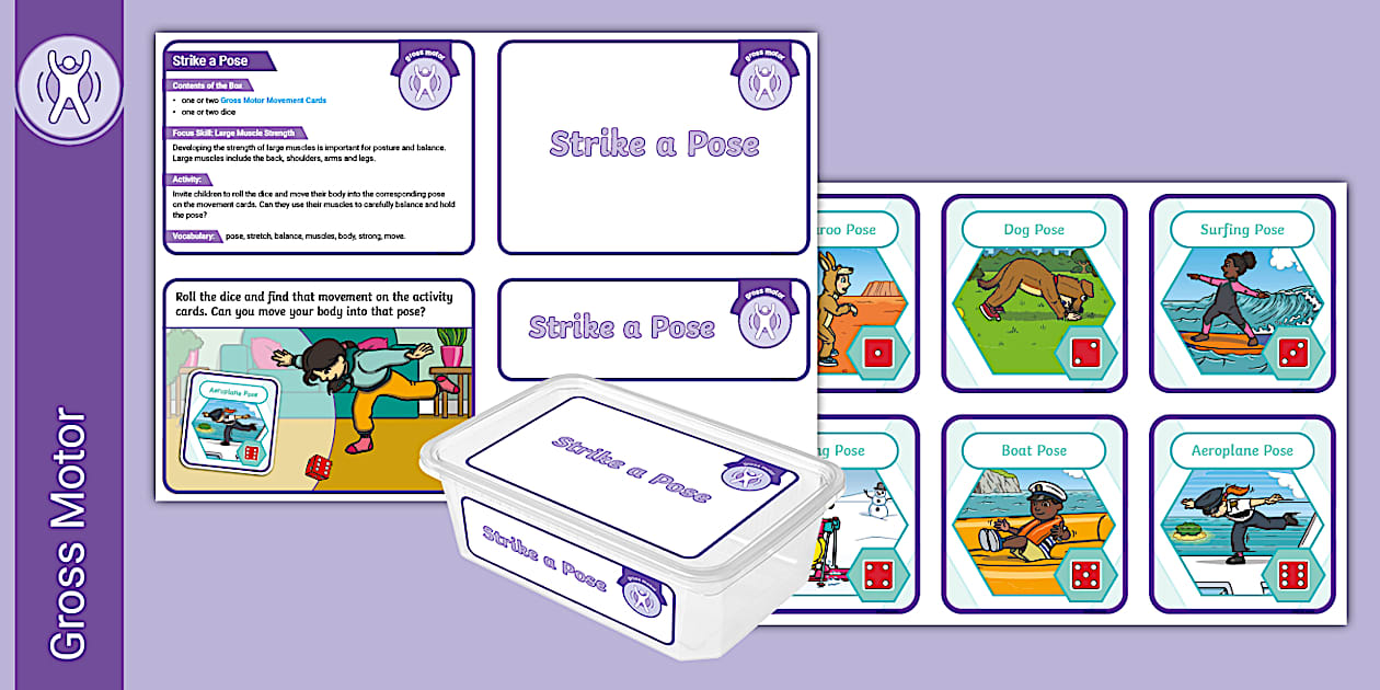Gross Motor Fine Motor Skills Task Box: Strike a Pose