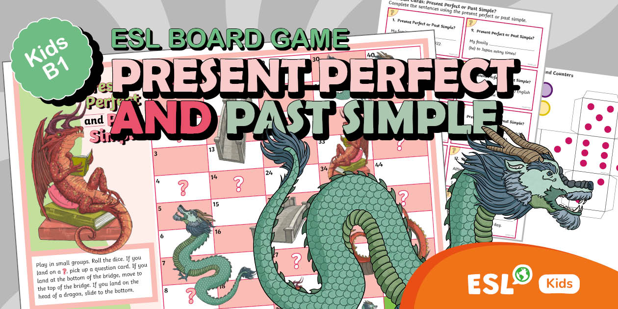 ESL Present Perfect and Past Simple Board Game [Kids, B1]