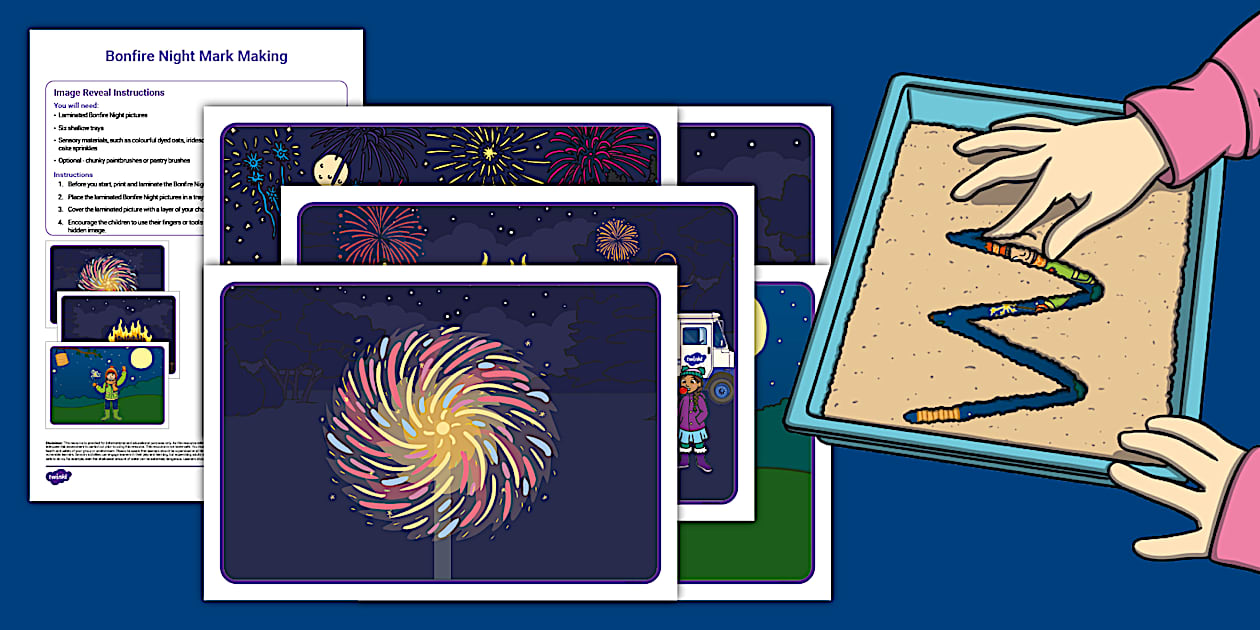 EYFS Bonfire Night Mark-Making Image Reveal Activity