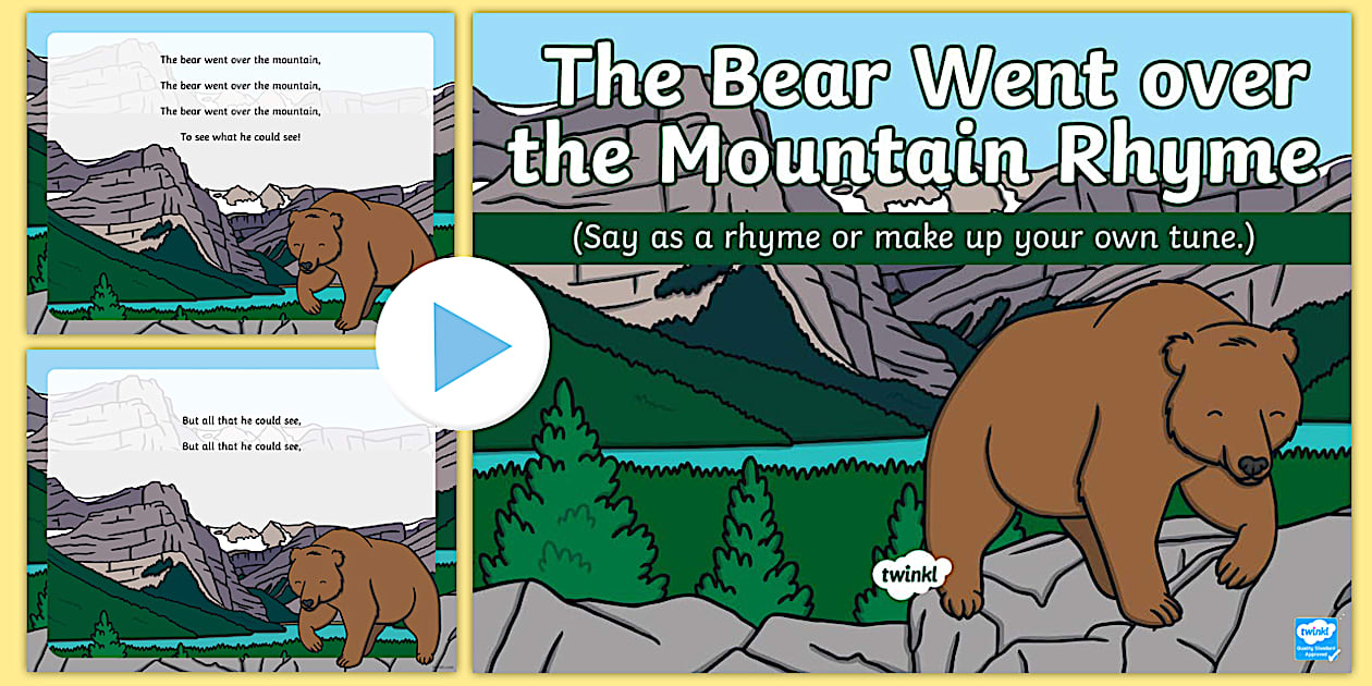 The Bear Went over the Mountain Rhyme PowerPoint - Twinkl
