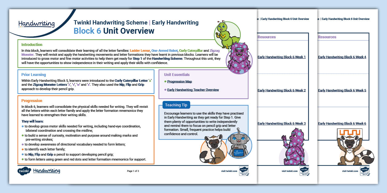 Early Handwriting Block 6 Overview
