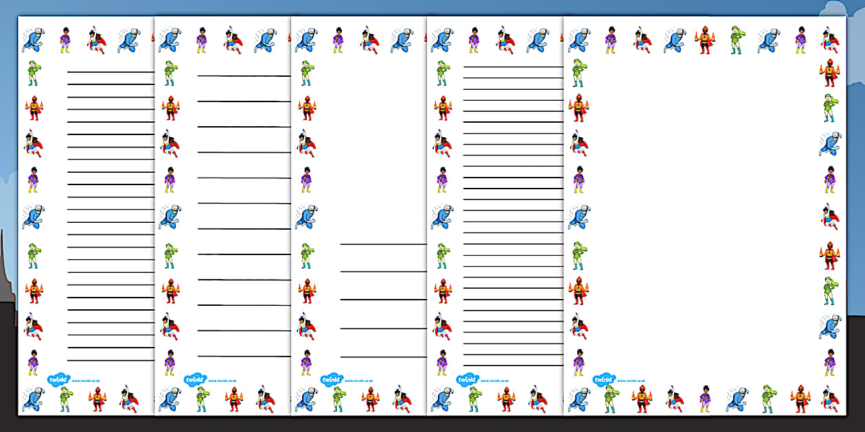 Superheroes Page Borders (teacher made) - Twinkl