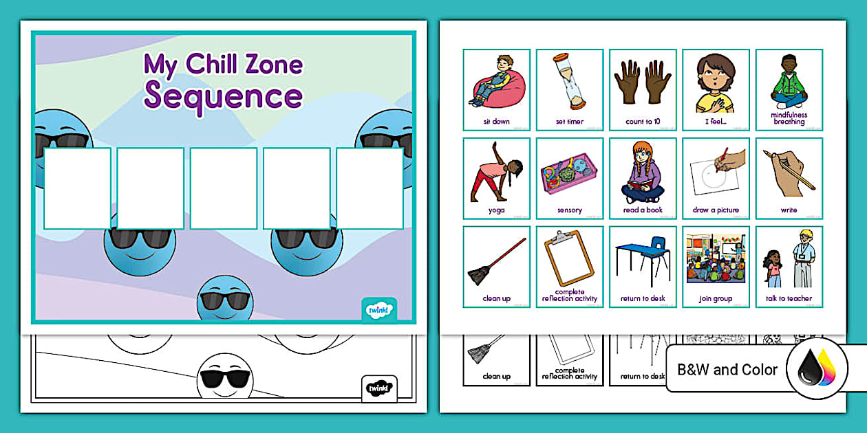 My Chill Zone Calming Corner Sequence Boards - Twinkl