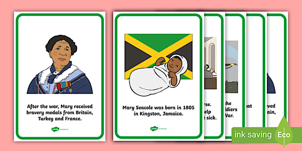 Cursive Mary Seacole Display Posters (teacher made) - Twinkl