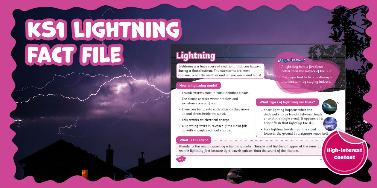 KS1 Lightning Fact File - Twinkl