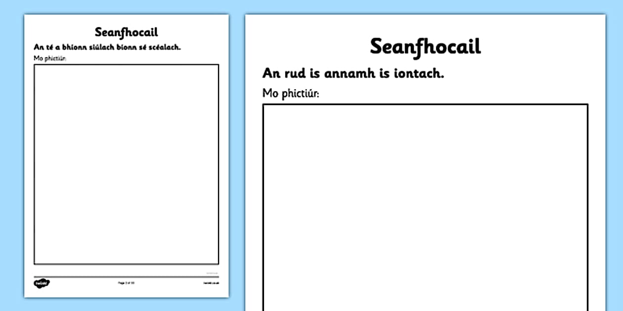Seachtain Na Gaeilge Seanfhocail - Gaeilge Resources