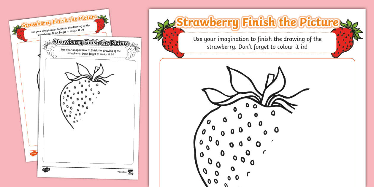 Strawberry Finish the Picture Worksheet (teacher made)