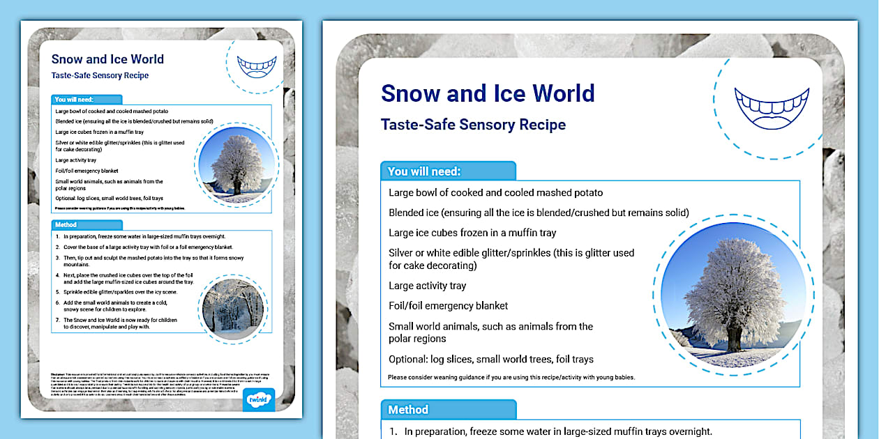 Taste-Safe Snow & Ice World Sensory Recipe Twinkl | Sensory