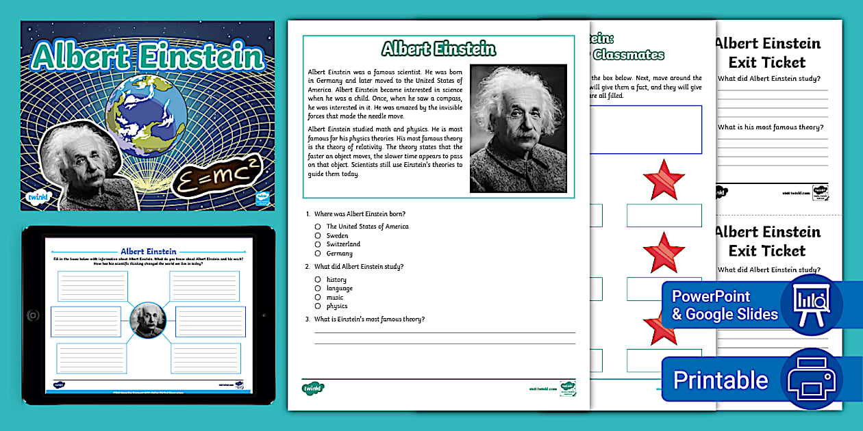 Third Grade Albert Einstein Lesson Pack (teacher made)