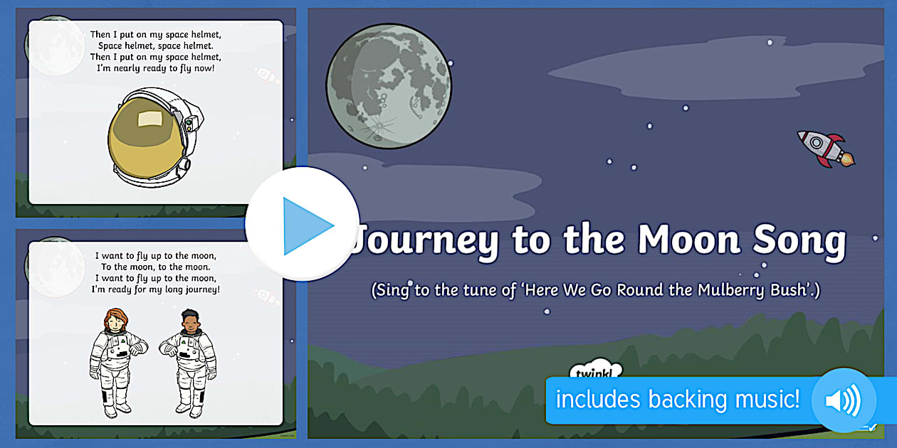 Journey to the Moon Song PowerPoint (teacher made) - Twinkl