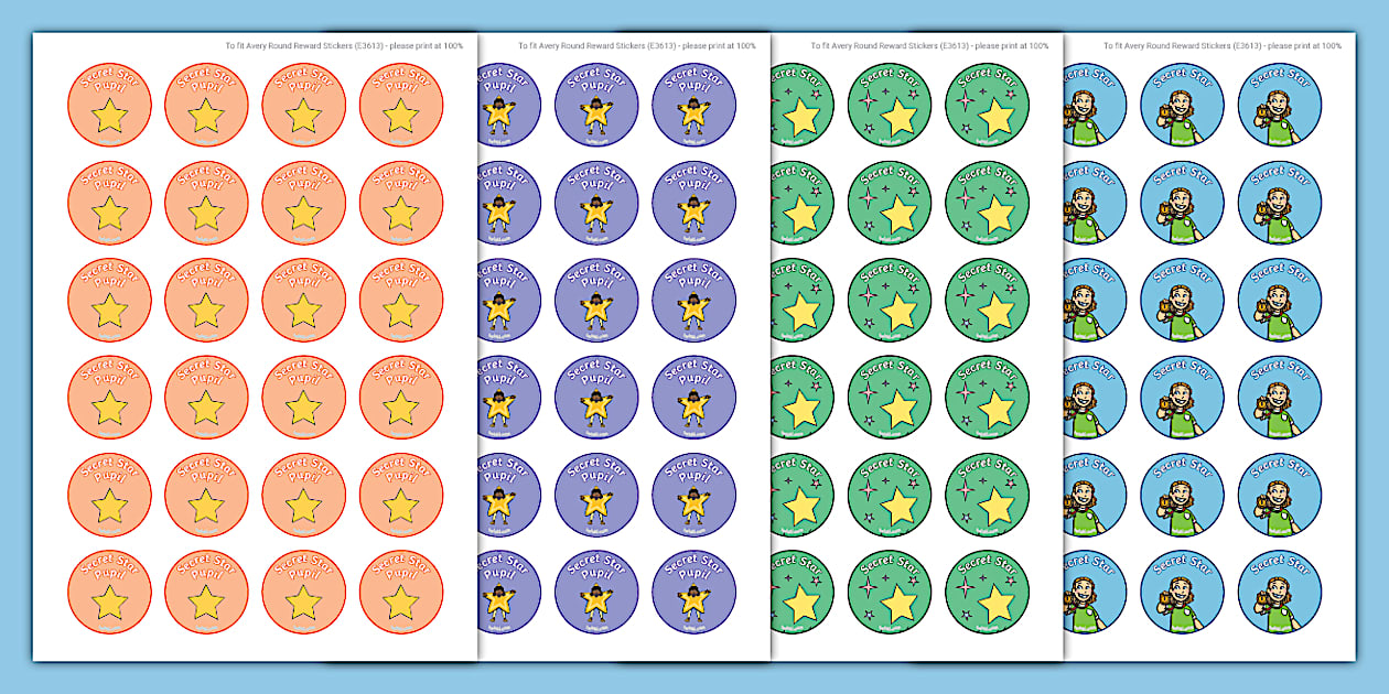 Secret Star Pupil Reward Stickers (teacher made) - Twinkl
