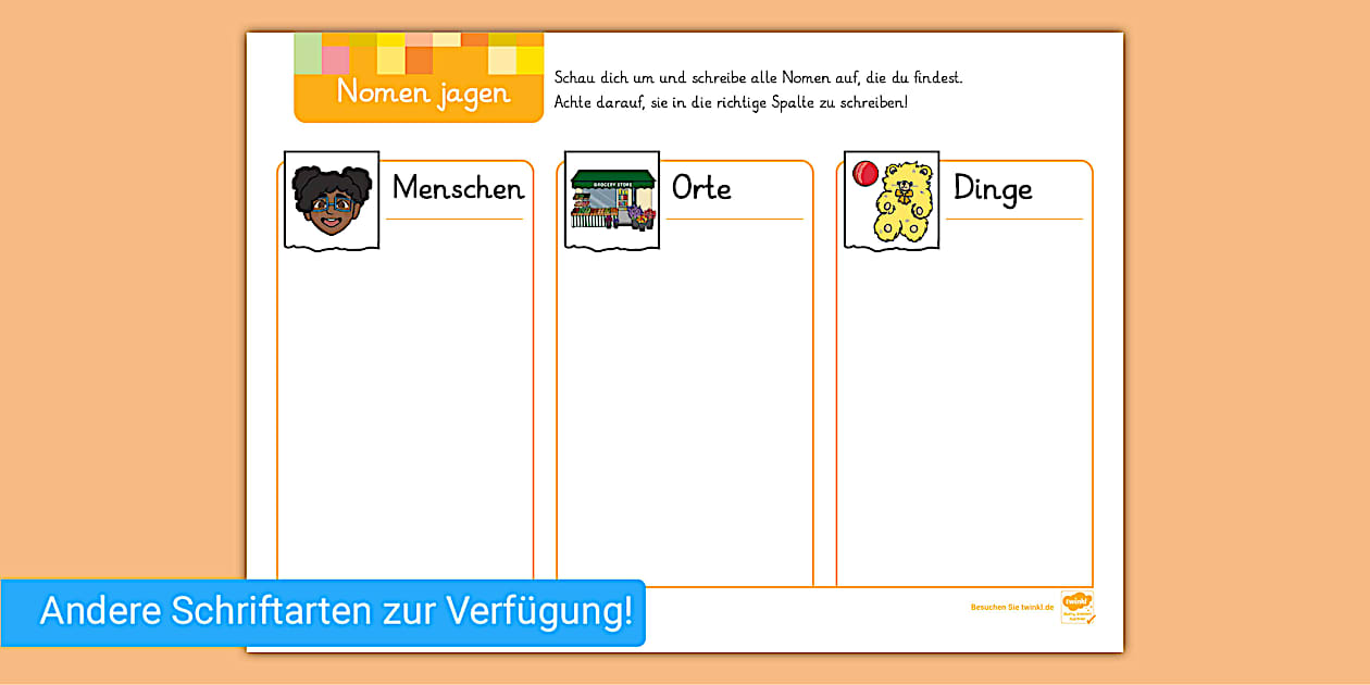 Nomen jagen - Arbeitsblatt