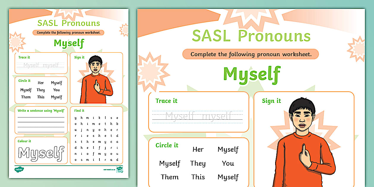 FP - SASL - Pronoun "Myself" - Worksheet (CAPS)