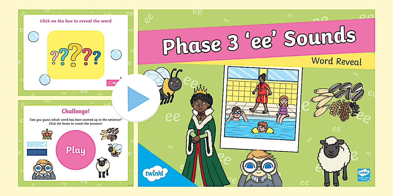 Phase 3 'ee' Words Reveal PowerPoint (teacher made) - Twinkl