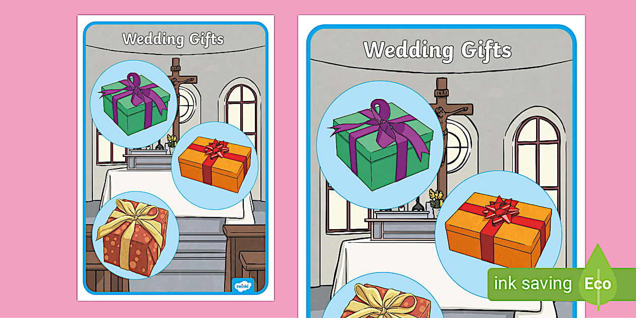 Wedding Gifts Display Poster (teacher made) - Twinkl