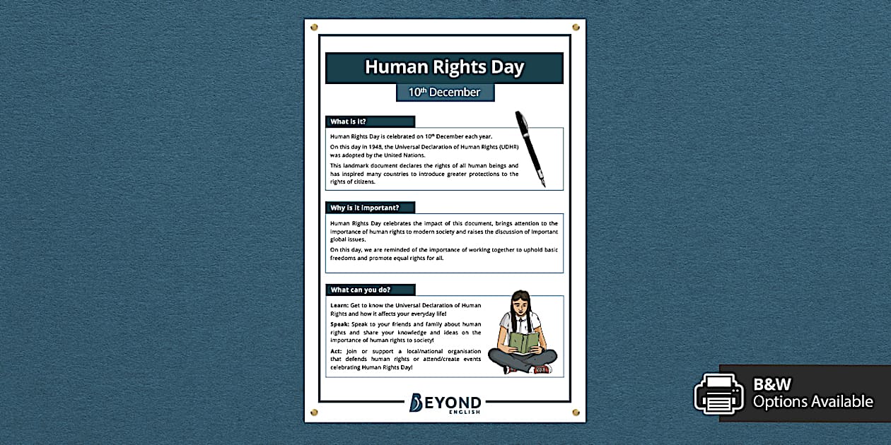Human Rights Day Information Poster (Hecho por educadores)