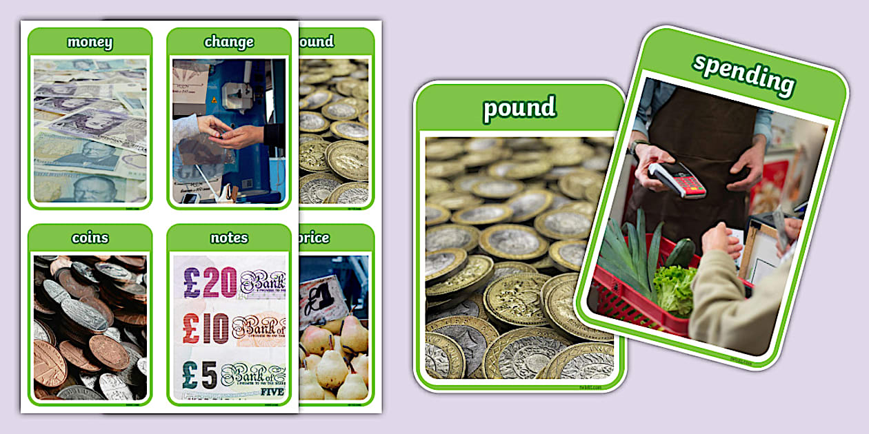 👉 Money Vocabulary Photo Flashcards (Teacher-Made)