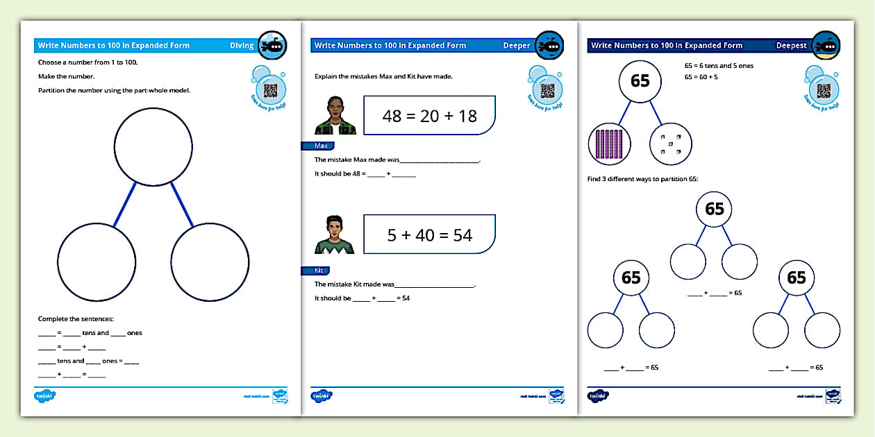 SEND: Older Learners: Write Numbers to 100 in Expanded Form