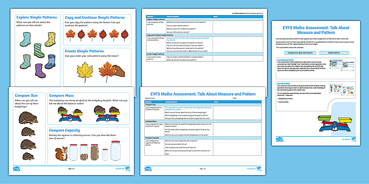 EYFS Assessment White Rose Maths Talk about Measure Pattern EYFS Assessment White Rose Maths Talk about Measure Pattern