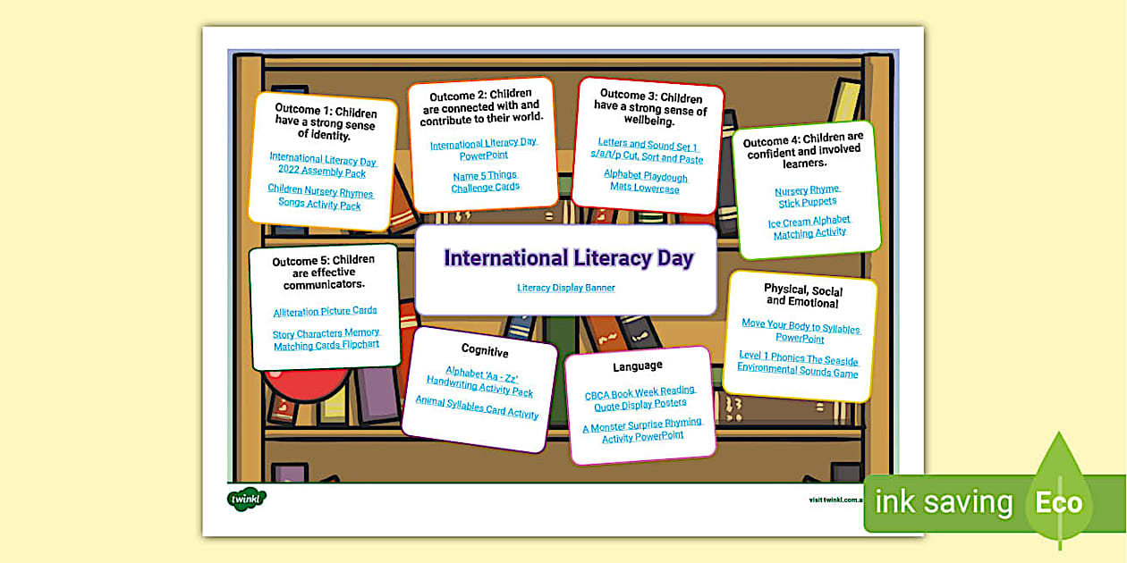 International Literacy Day Topic Planner (teacher made)