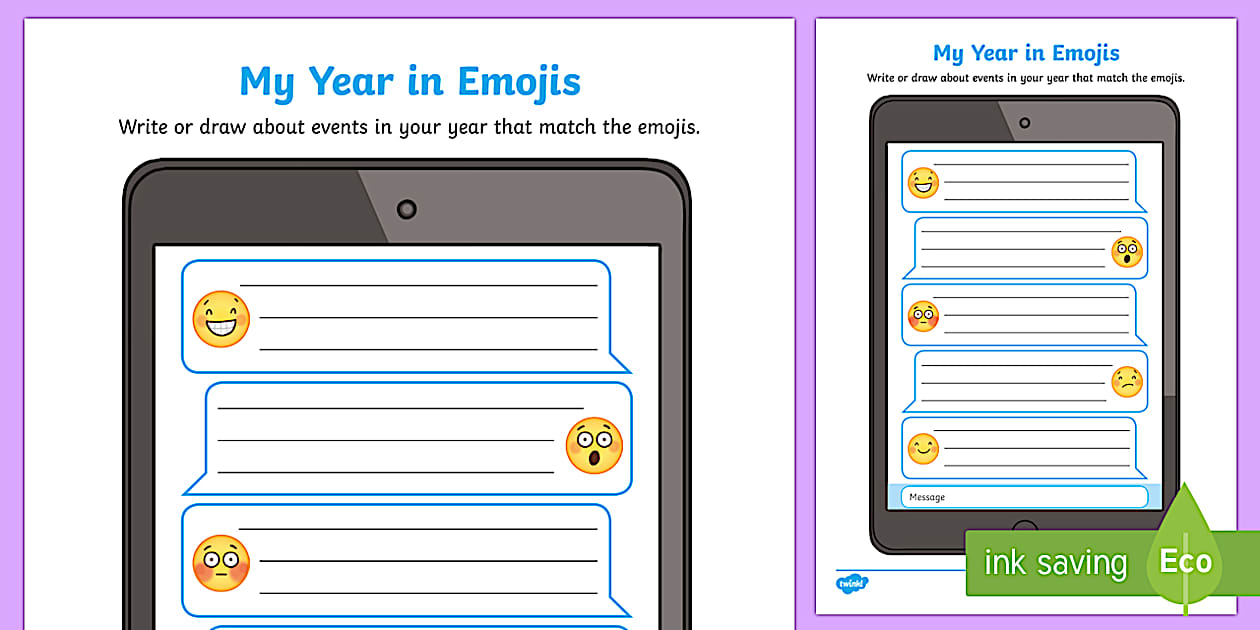 😊 My Year in Emojis Worksheet / Worksheet-Australia, moji