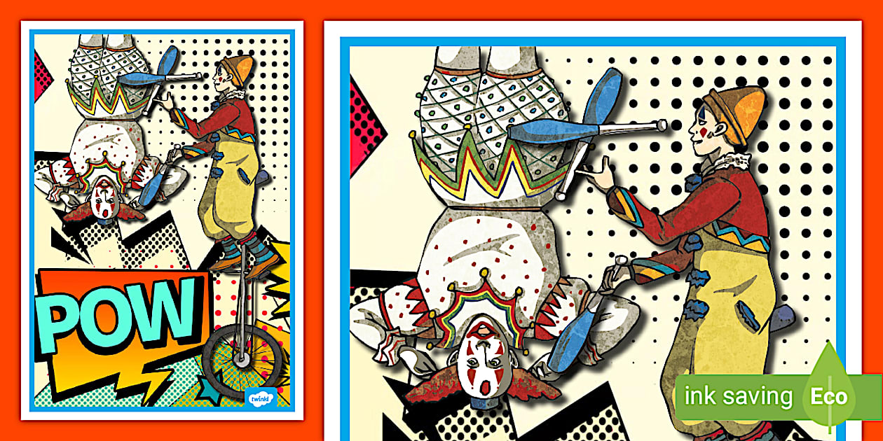 Clown Pop Art Display Poster (Teacher-Made) - Twinkl