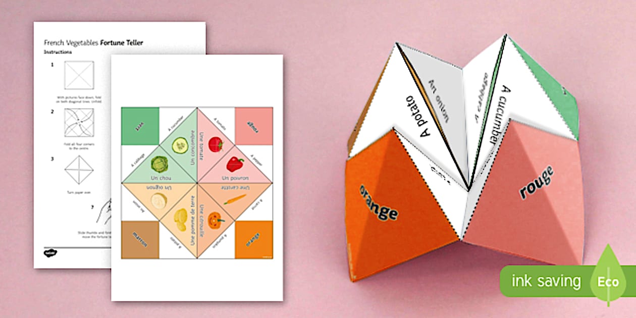 Vegetables Fortune Teller French (teacher made) - Twinkl