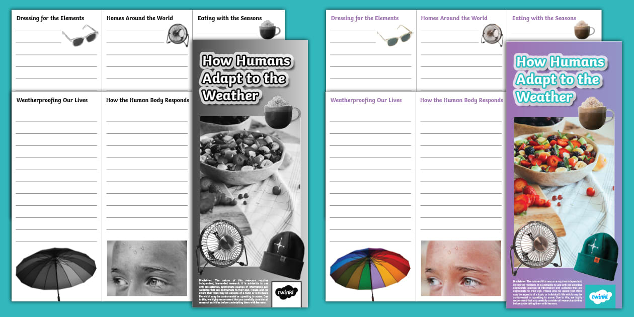How Humans Adapt to the Weather Leaflet Template - Twinkl
