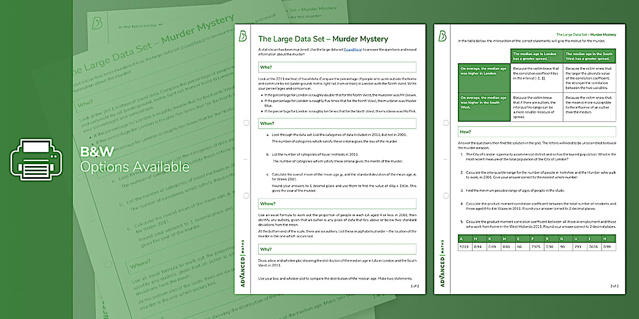 👉 The Large Data Set (OCR) Murder Mystery | A Level Maths