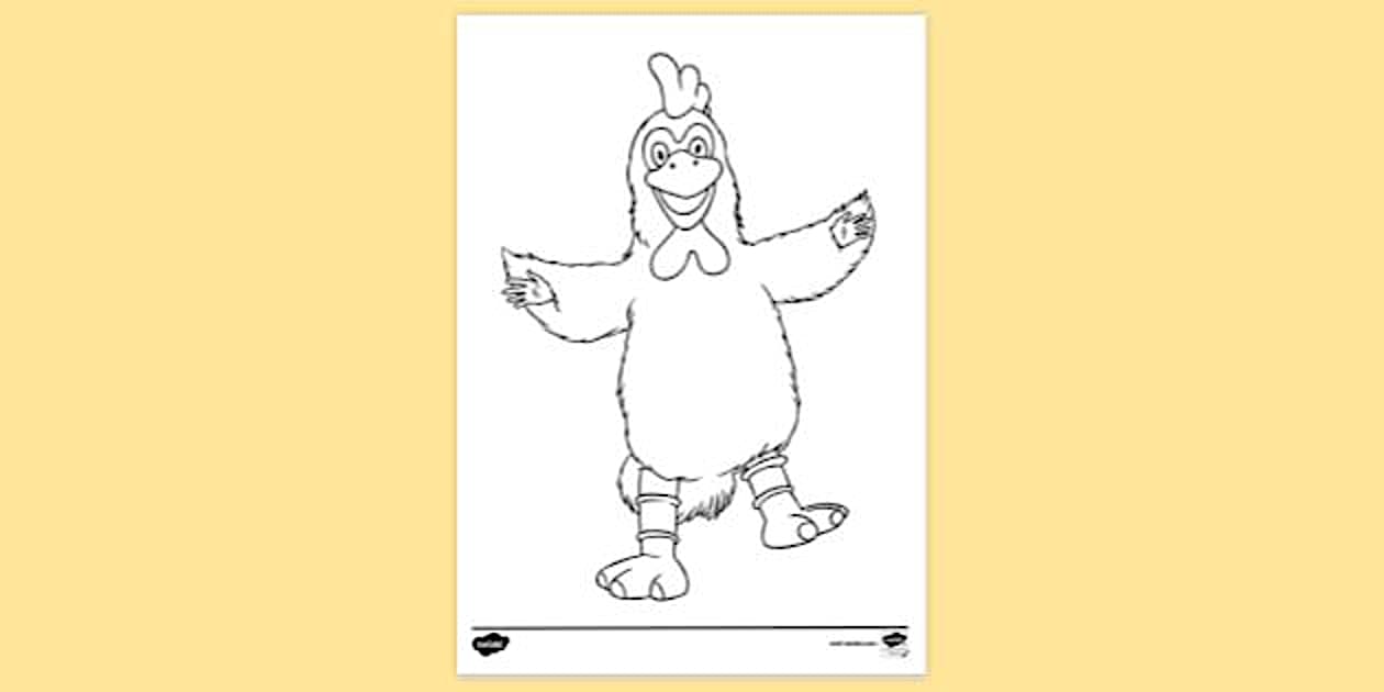 Chicken Costume Colouring Sheet | Colouring Sheets - Twinkl