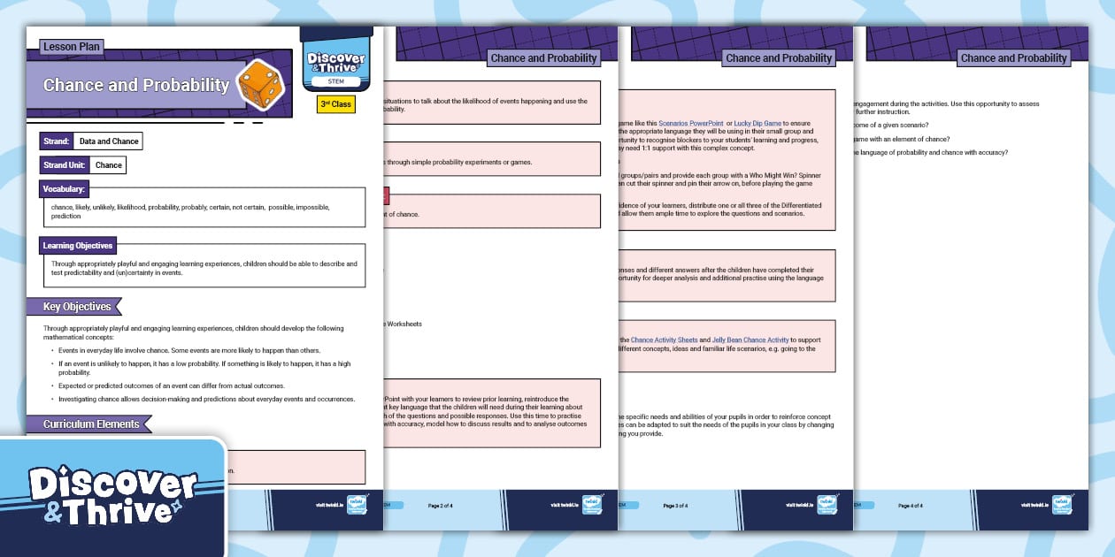Chance 3rd Class Lesson Plan (teacher made) - Twinkl