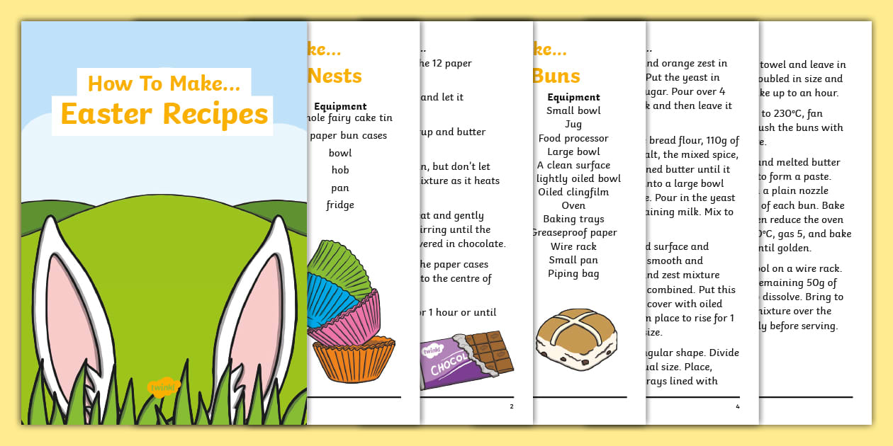 Easter Recipe Booklet | Fun Easter Food for Kids - Twinkl