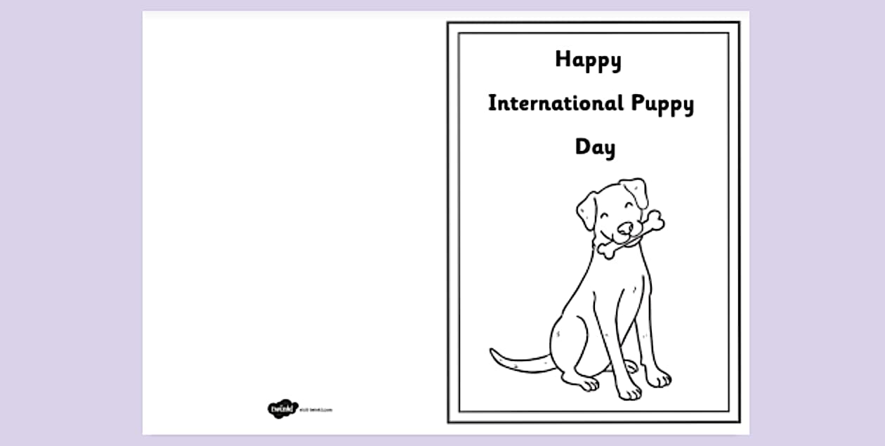 Dog Bone Card Colouring Activity | Printable Resources