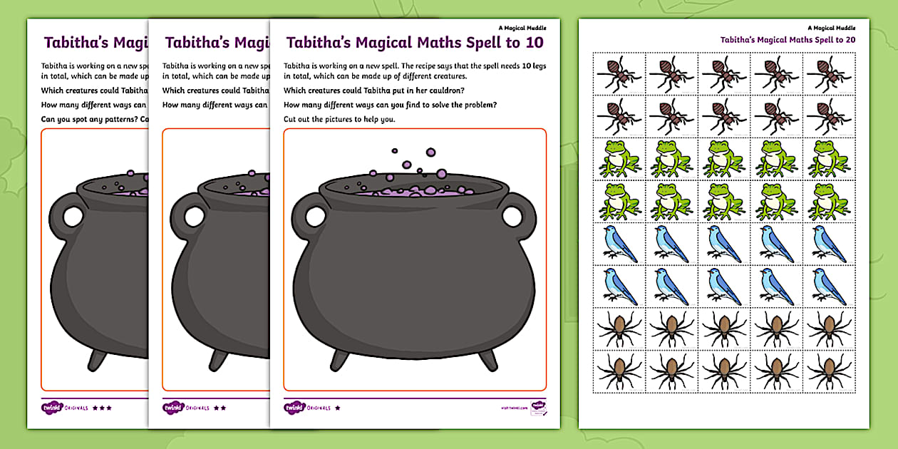A Magical Muddle - Halloween Maths Worksheets - Magical Spells