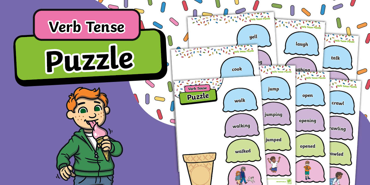 Verb Tense Puzzle for Changing Tense
