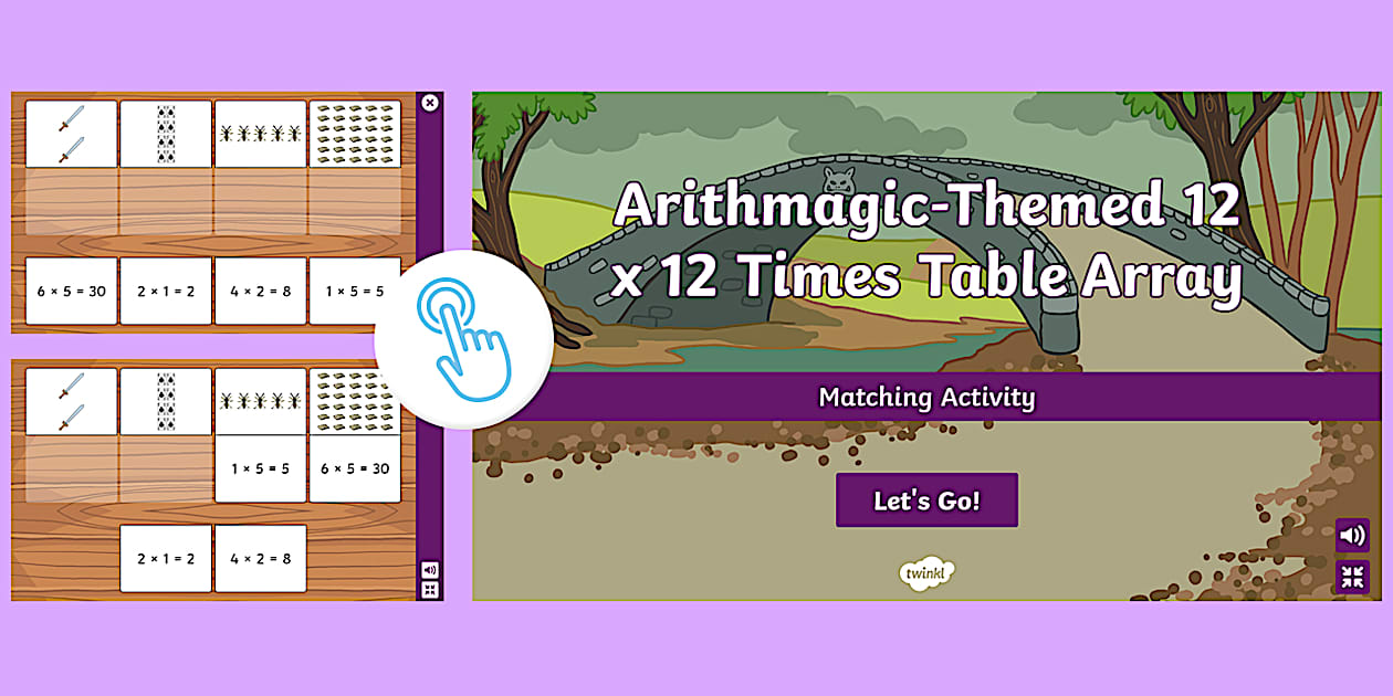 Arithmagic 12 Times Table Array Matching Activity - Twinkl