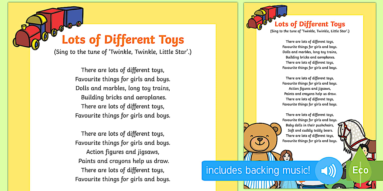 Lots of Different Toys Song (teacher made) - Twinkl
